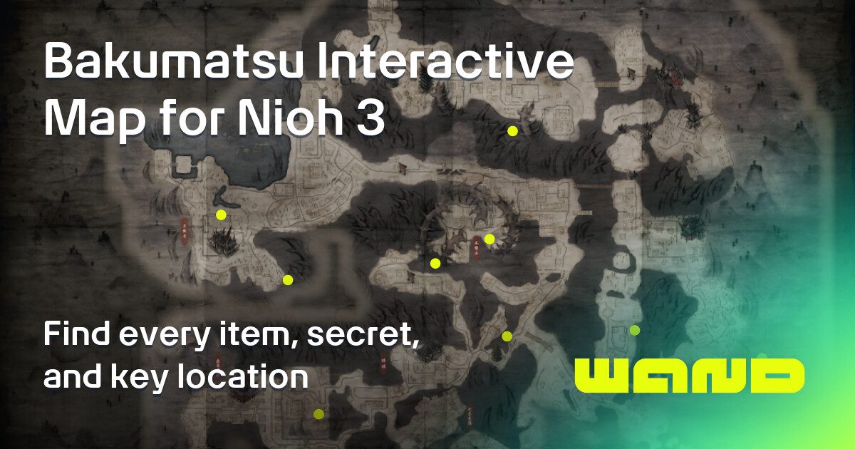 Kodama - Carte Bakumatsu pour Nioh 3 Checklist | WeMod Maps