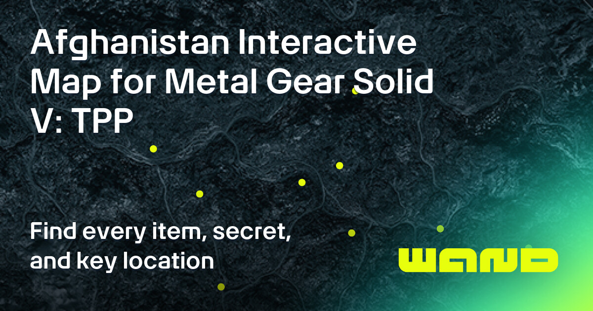 Animals - Afghanistan Map for Metal Gear Solid V: TPP Checklist | WeMod ...