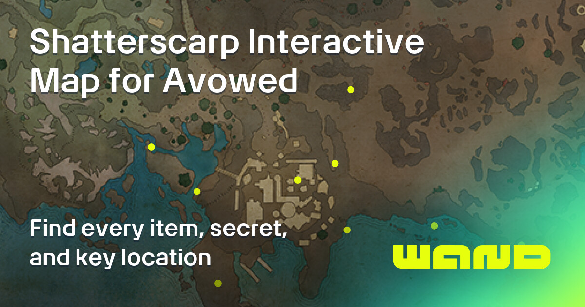 Carte Shatterscarp pour Avowed Checklist by Category - 100% Completion ...