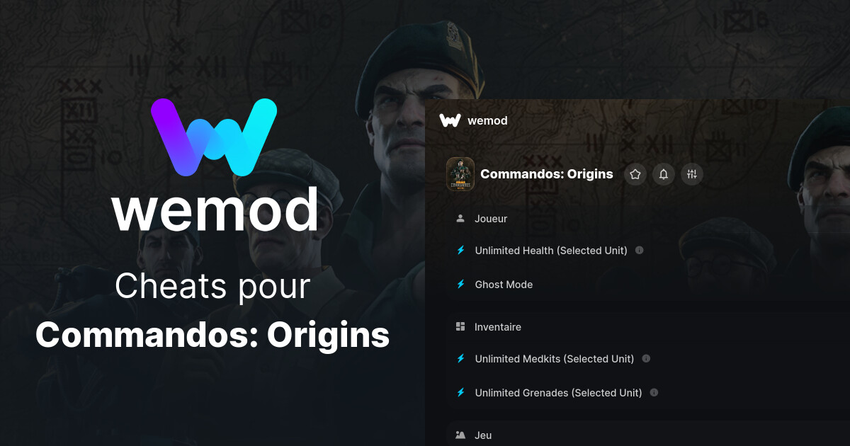 Cheats et trainers pour Commandos: Origins sur PC | WeMod