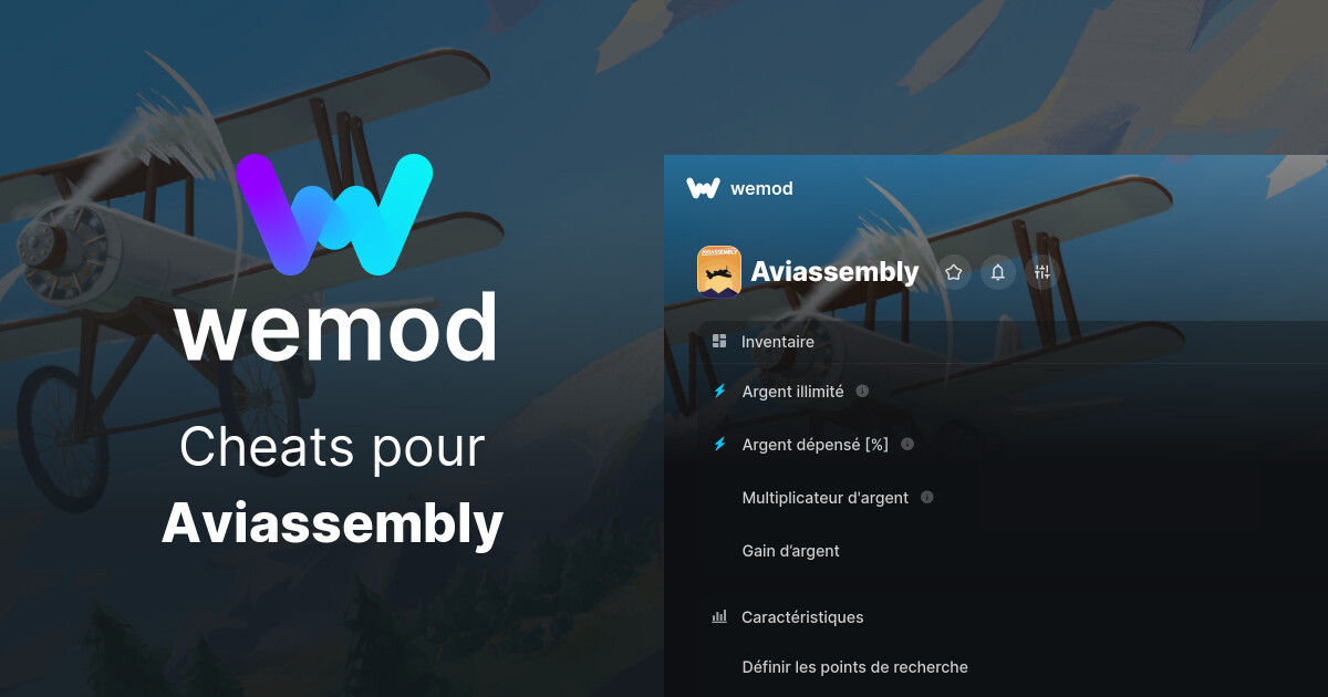 Cheats et trainers pour Aviassembly sur PC | WeMod