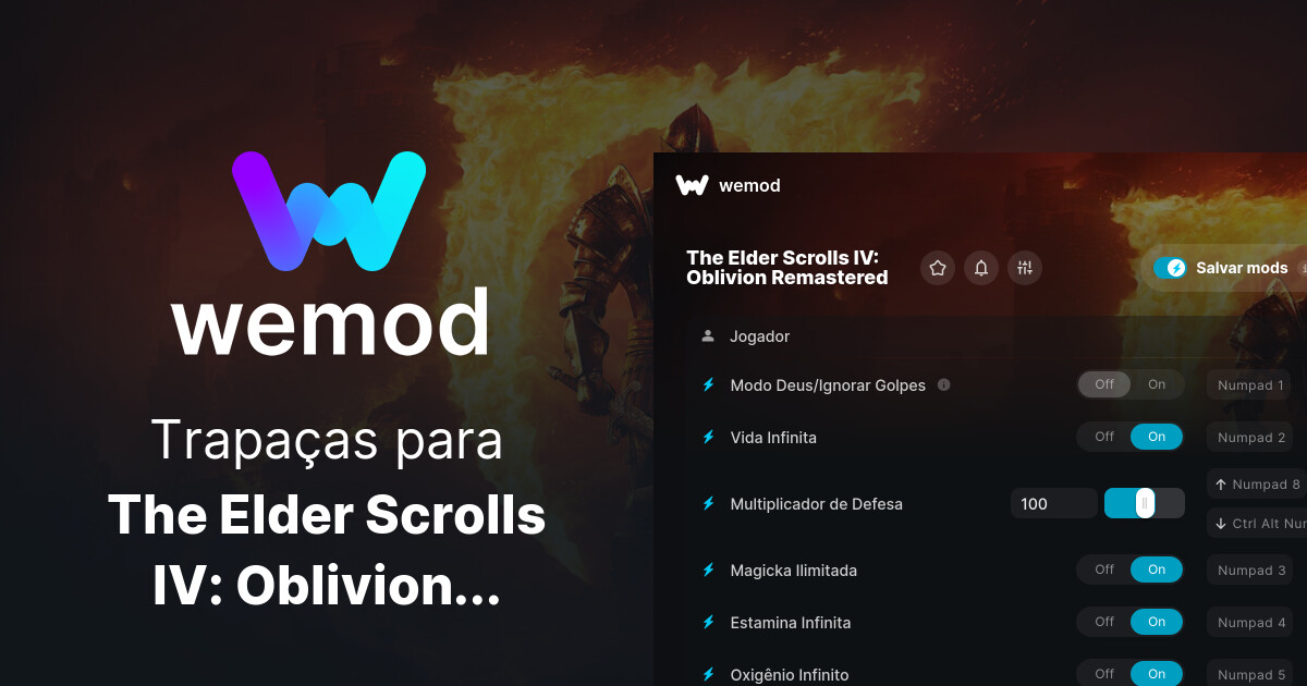 The Elder Scrolls IV: Oblivion Remastered Vantagens, Trainadores e ...
