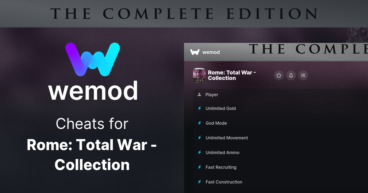 Rome: Total War - Collection Cheats & Trainers for PC | WeMod