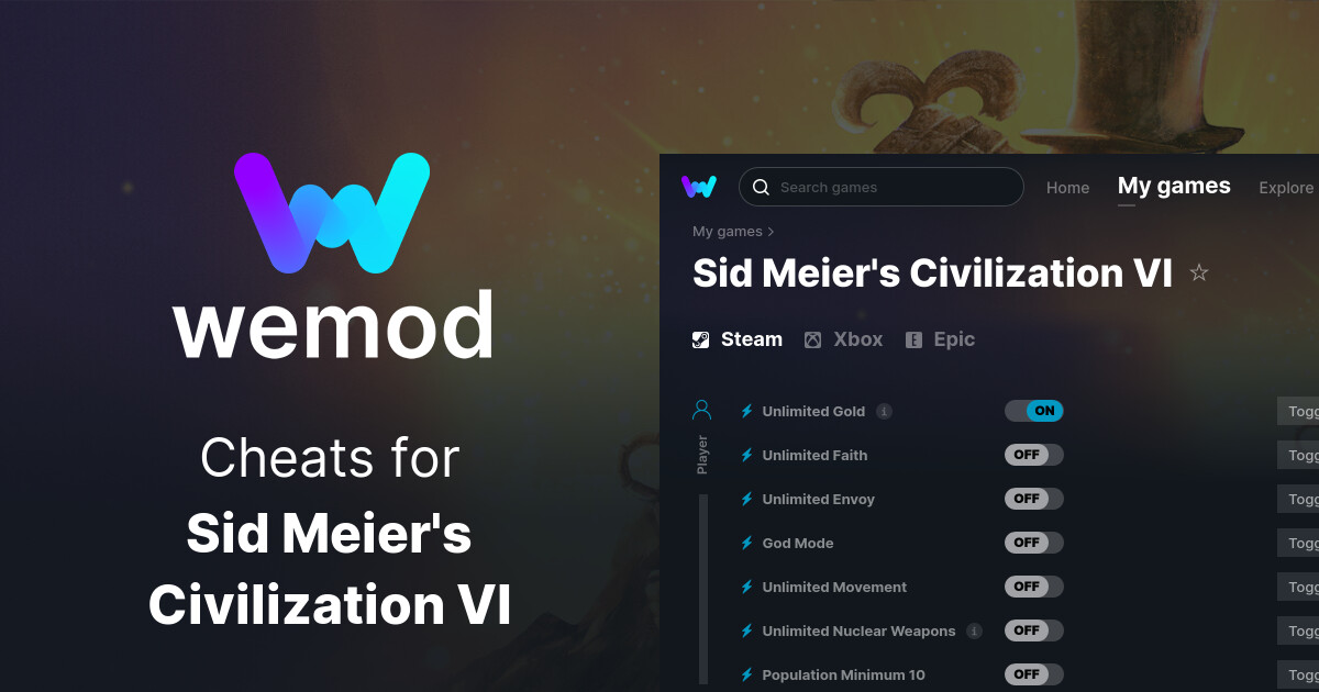 Sid Meier's Civilization VI Cheats & Trainers for PC | WeMod