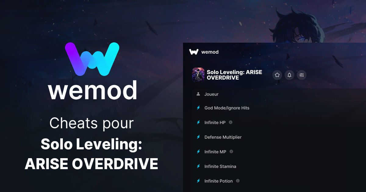 Cheats et trainers pour Solo Leveling: ARISE OVERDRIVE sur PC | WeMod