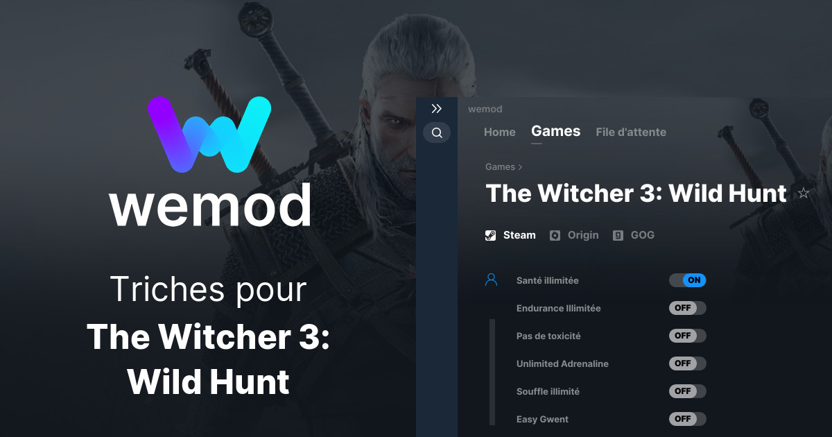 The Witcher 3: Wild Hunt Triches et Trainers pour PC - WeMod