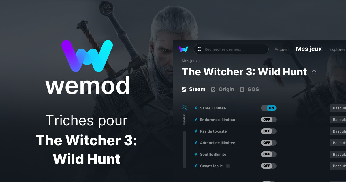 The Witcher 3: Wild Hunt Triches et Trainers pour PC - WeMod