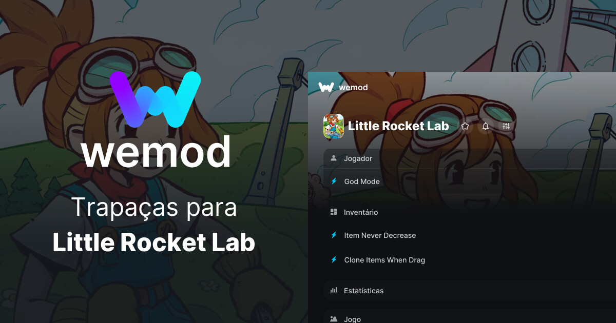 Trapaças e treinadores do Little Rocket Lab para PC | WeMod