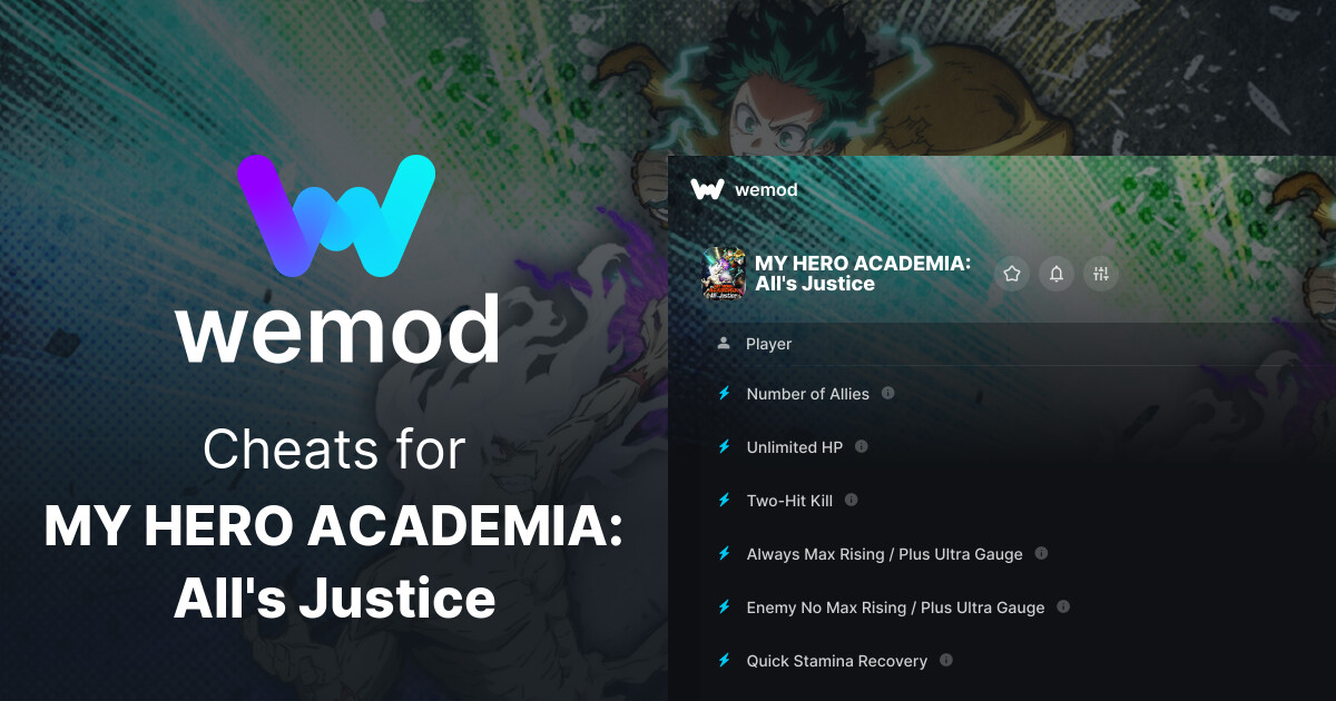My Hero Academia All S Justice Cheats Trainers For Pc Wemod