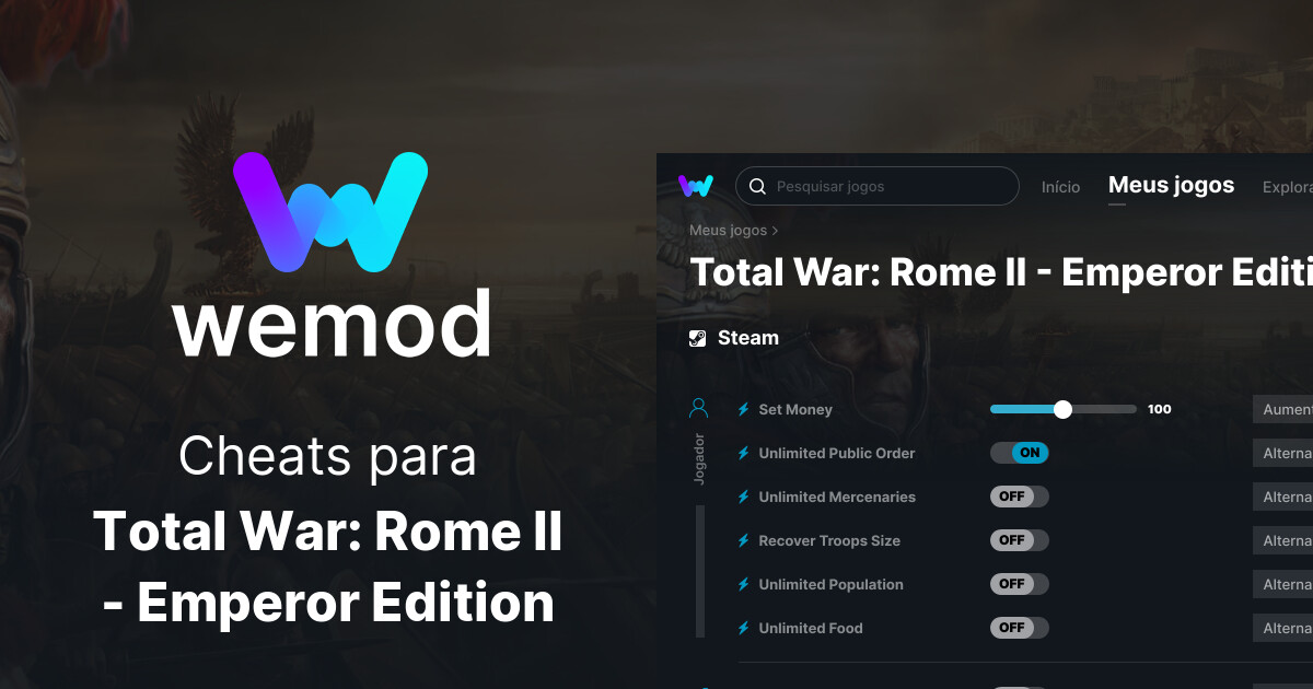 Cheats e Trainers Total War: Rome II - Emperor Edition para PC - WeMod