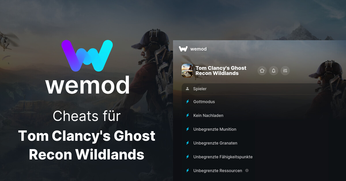 Tom Clancy's Ghost Recon Wildlands Cheats und Trainer für PC - WeMod