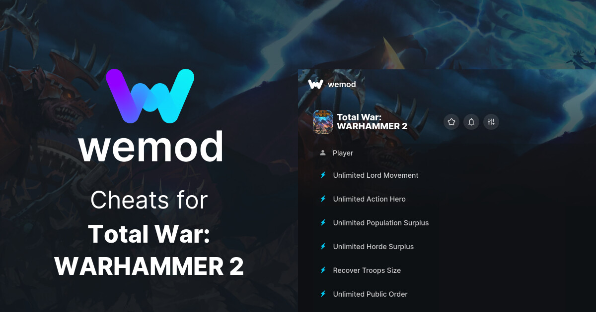 Total War: WARHAMMER 2 Cheats & Trainers for PC | WeMod
