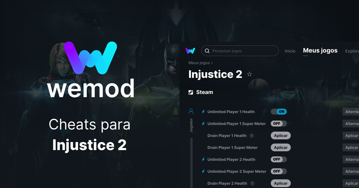 Cheats e Trainers para Injustice 2 no PC - WeMod