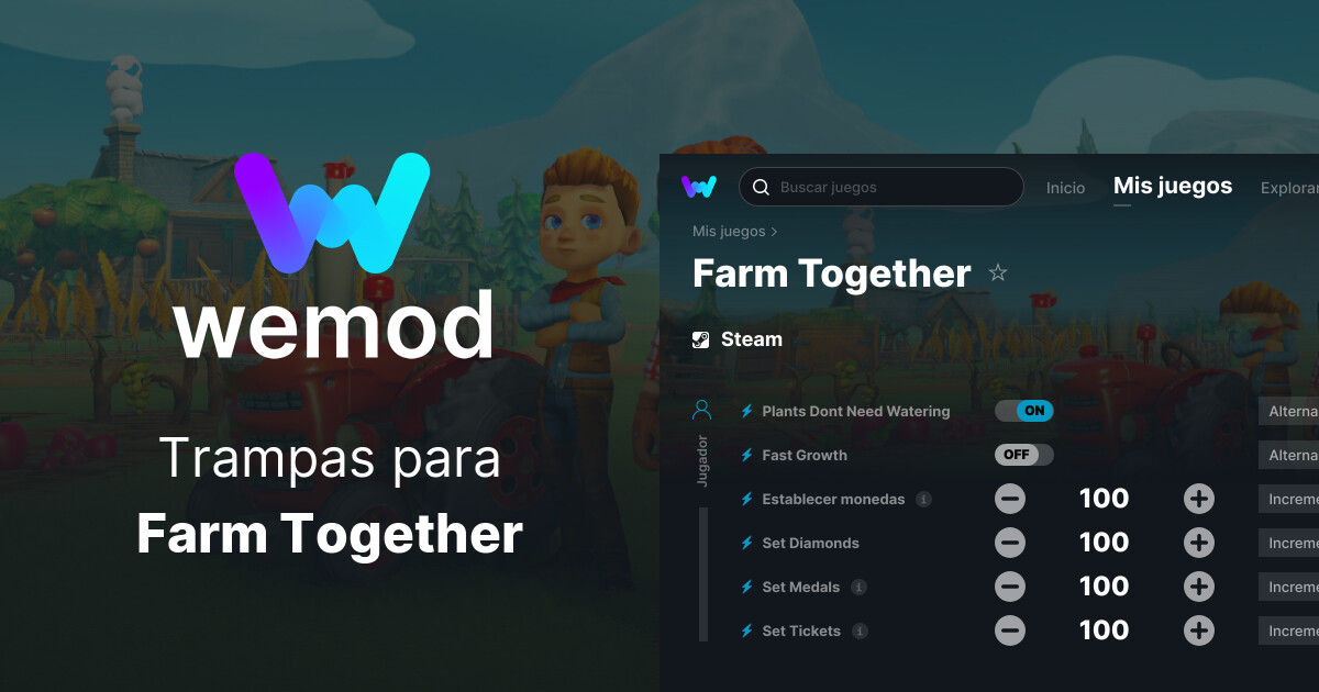 Trampas y Trainers de Farm Together para PC | WeMod