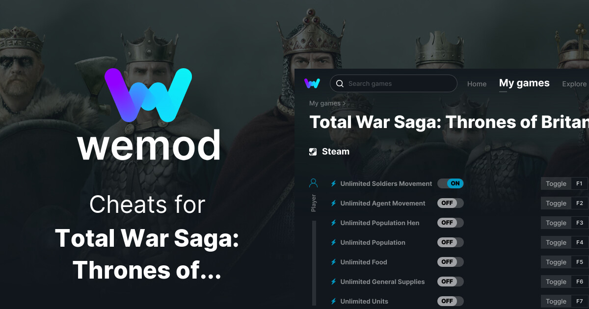 Total War Saga: Thrones of Britannia Cheats & Trainers for PC | WeMod