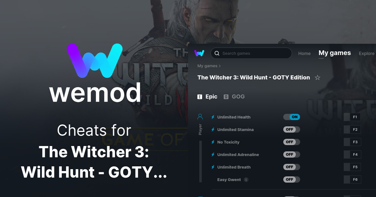 The Witcher 3: Wild Hunt - GOTY Edition Cheats & Trainers for PC | WeMod