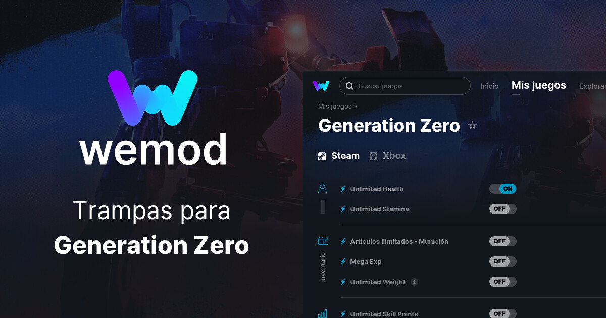 Trampas y Trainers de Generation Zero para PC | WeMod