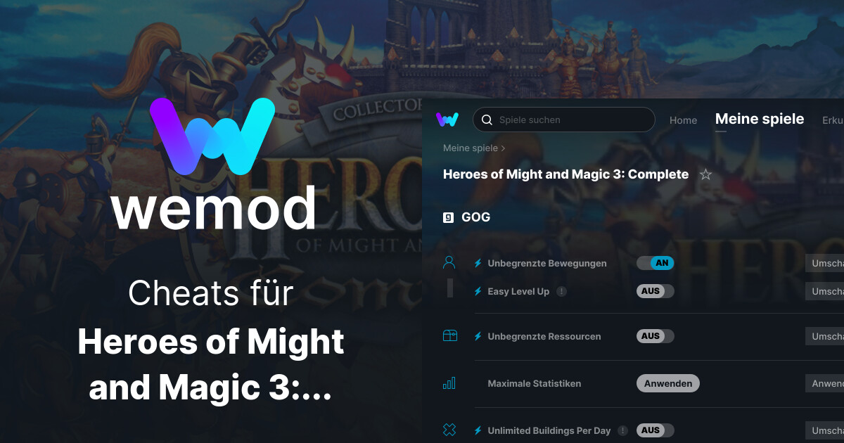 Heroes of Might and Magic 3: Complete Cheats & Trainer für PC | WeMod