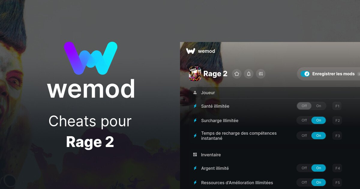 Cheats, trainers et cartes pour Rage 2 sur PC | WeMod
