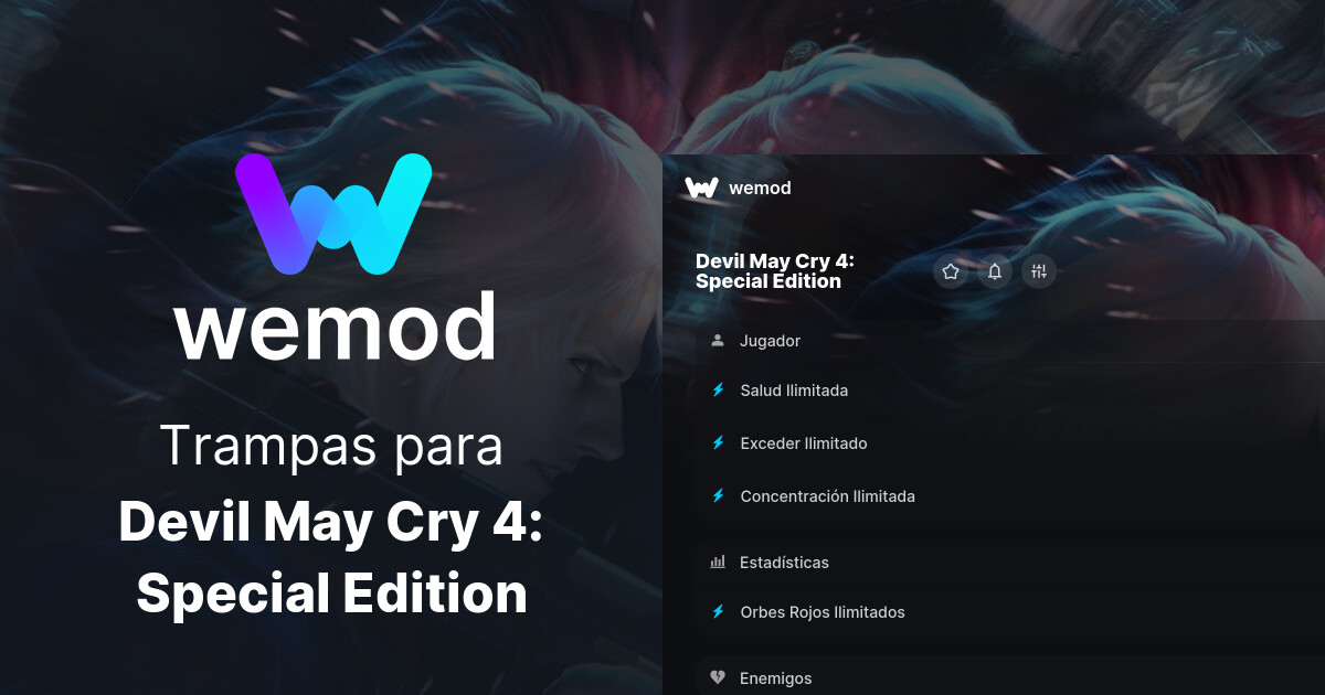 Trampas y trainers de Devil May Cry 4: Special Edition para PC - WeMod