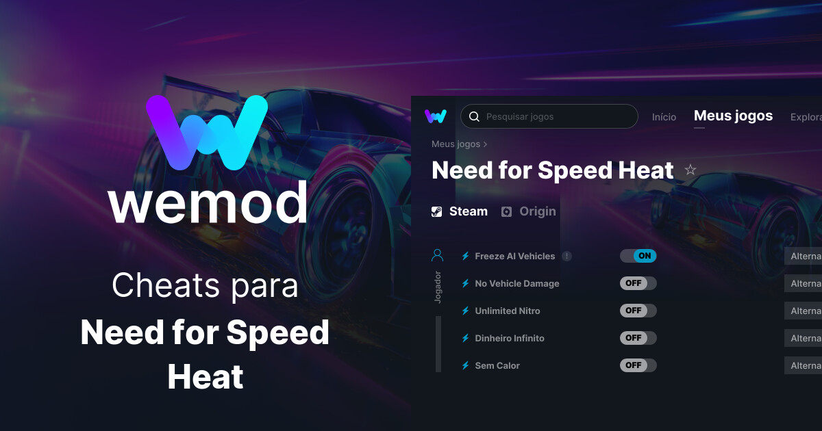 Cheats e Trainers para Need for Speed Heat no PC - WeMod