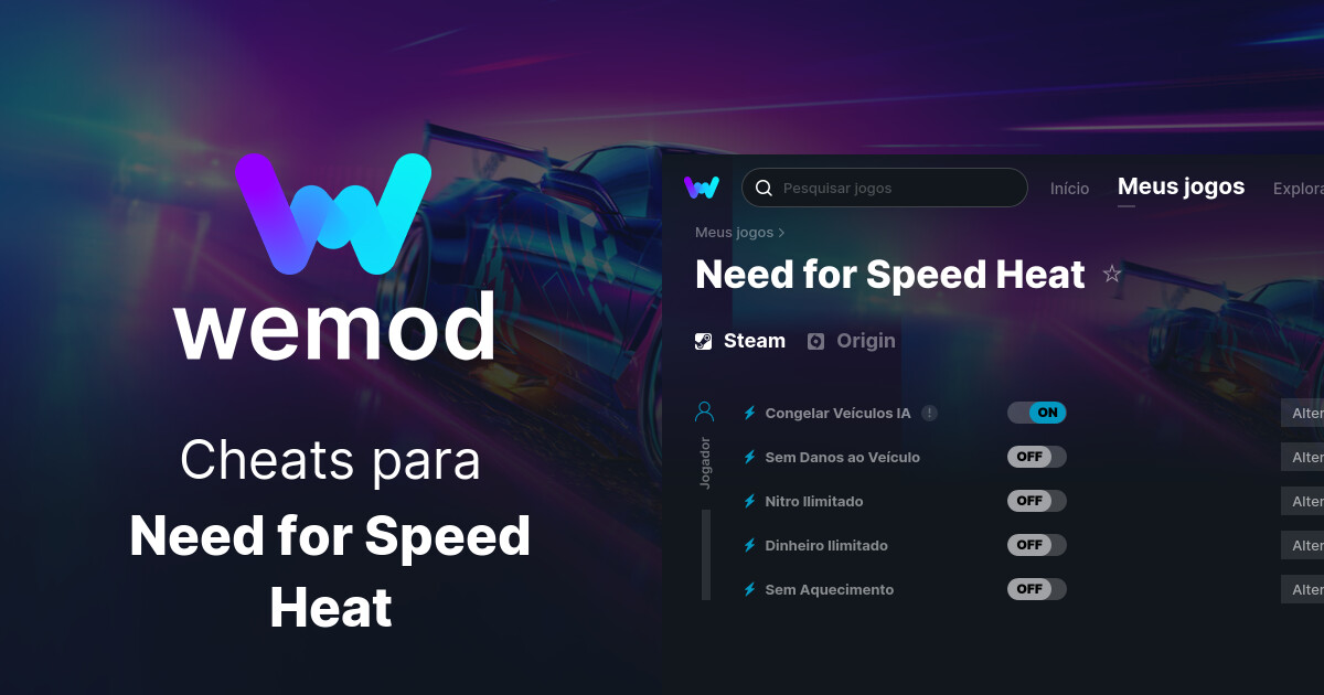 Cheats e Trainers para Need for Speed Heat no PC - WeMod