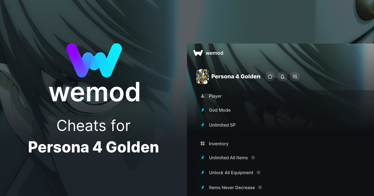 Persona 4 Golden Cheats & Trainers for PC | WeMod