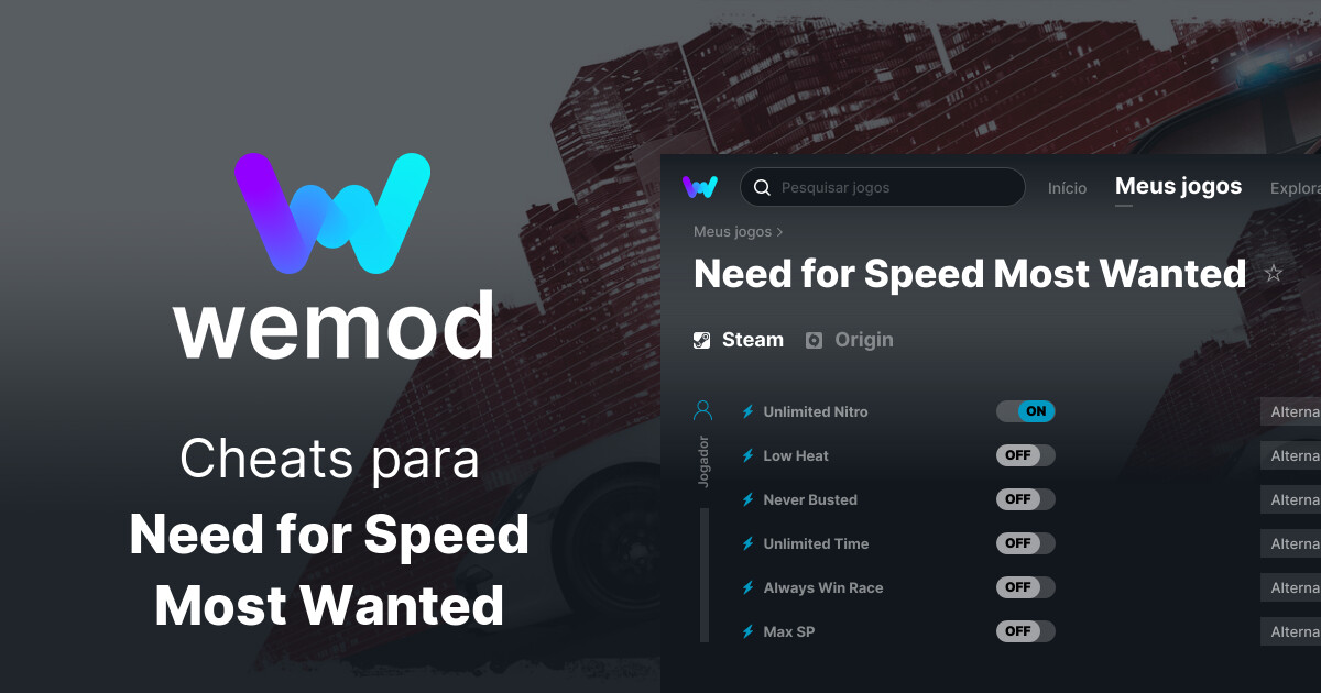 Cheats e Trainers para Need for Speed Most Wanted no PC - WeMod