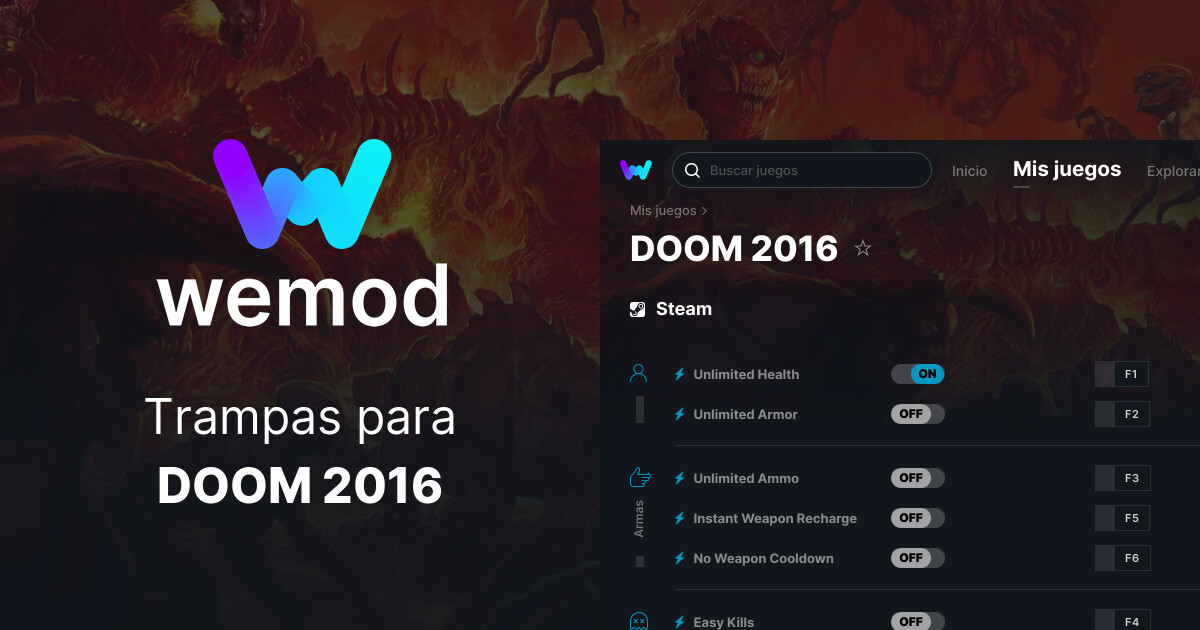 Trampas y Trainers de DOOM 2016 para PC | WeMod