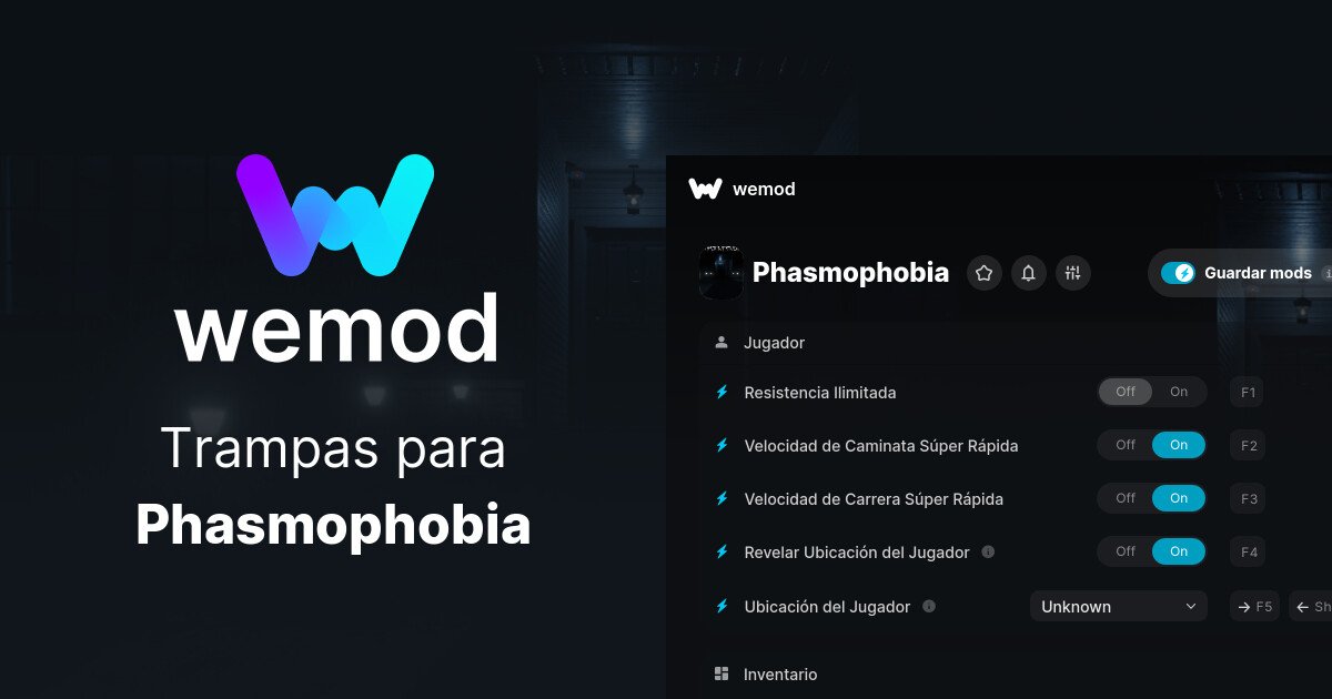 Trampas, trainers y mapas de Phasmophobia para PC | WeMod