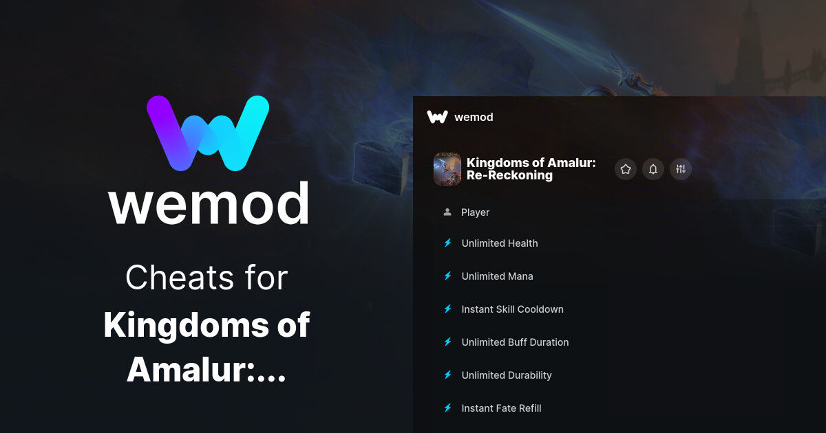Kingdoms of Amalur: Re-Reckoning Cheats & Trainers for PC | WeMod Kingdoms of Amalur: Re-Reckoning Cheats & Trainers for PC | WeMod