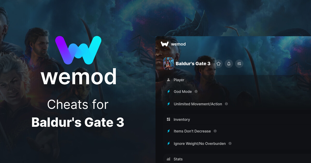 Baldur's Gate 3 Cheats & Trainers for PC | WeMod