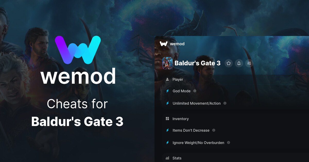 Baldur's Gate 3 Cheats & Trainers for PC | WeMod