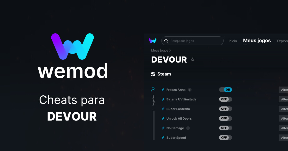 Cheats e Trainers para DEVOUR no PC - WeMod