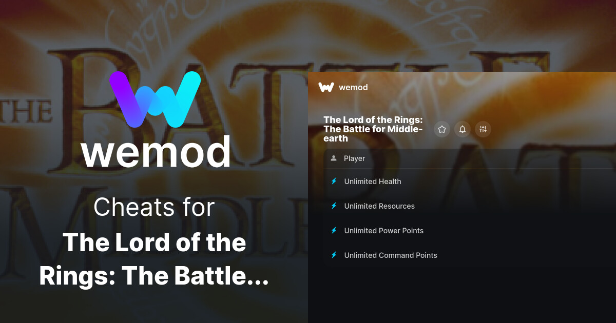 The Lord Of The Rings The Battle For Middle Earth Cheats And Trainers