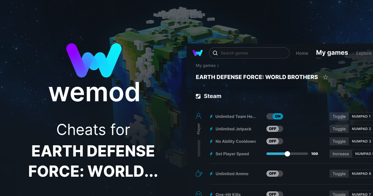 EARTH DEFENSE FORCE: WORLD BROTHERS Cheats & Trainers for PC | WeMod