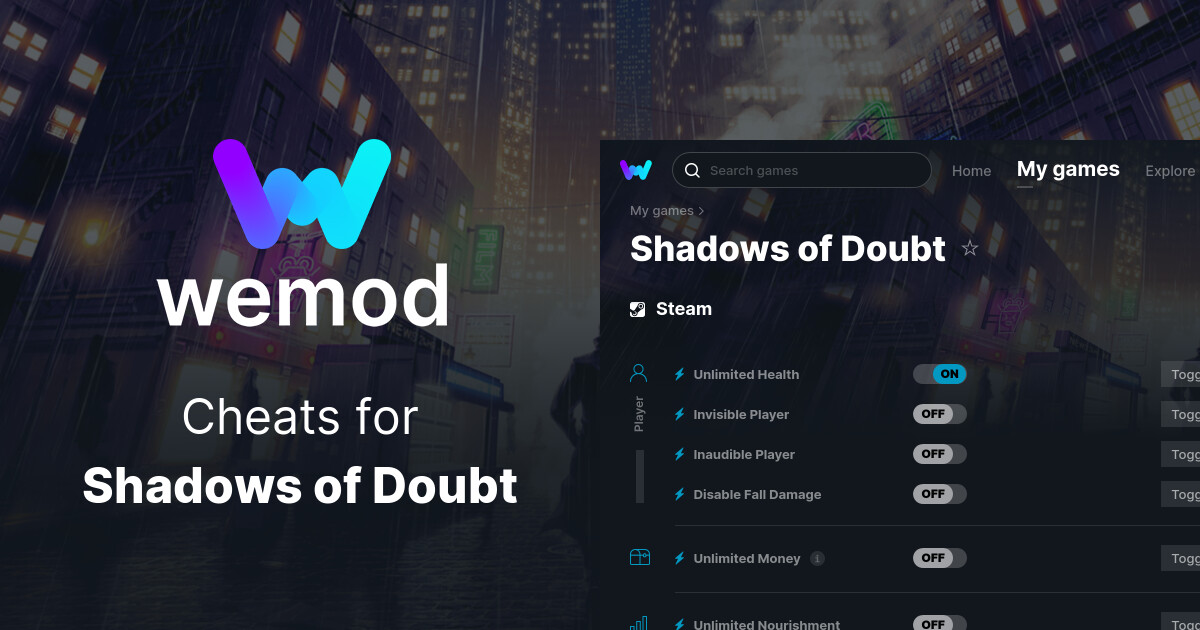 Shadows of Doubt Cheats & Trainers for PC | WeMod