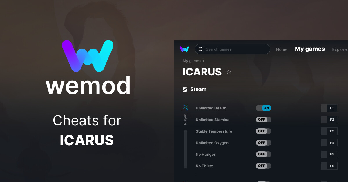 ICARUS Cheats and Trainers for PC - WeMod