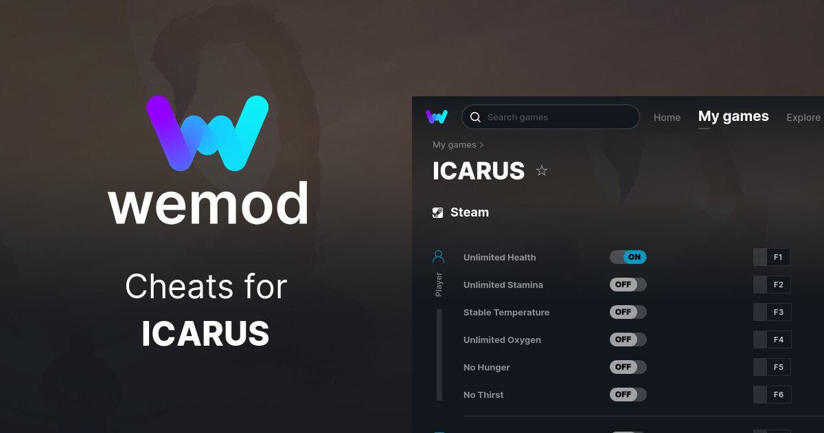 ICARUS Cheats & Trainers for PC | WeMod