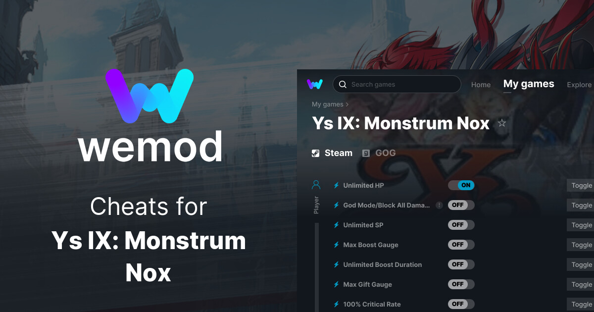 Ys IX: Monstrum Nox Cheats & Trainers for PC | WeMod