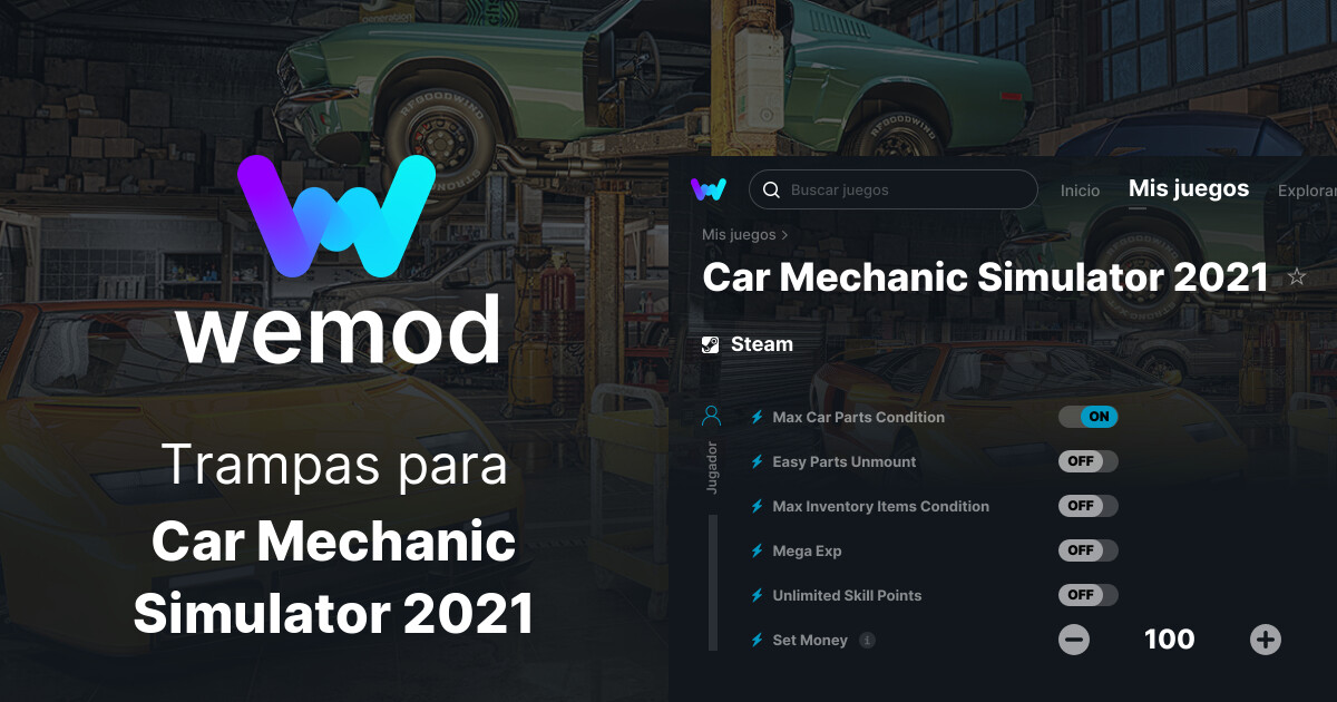 Trampas y Trainers de Car Mechanic Simulator 2021 para PC | WeMod