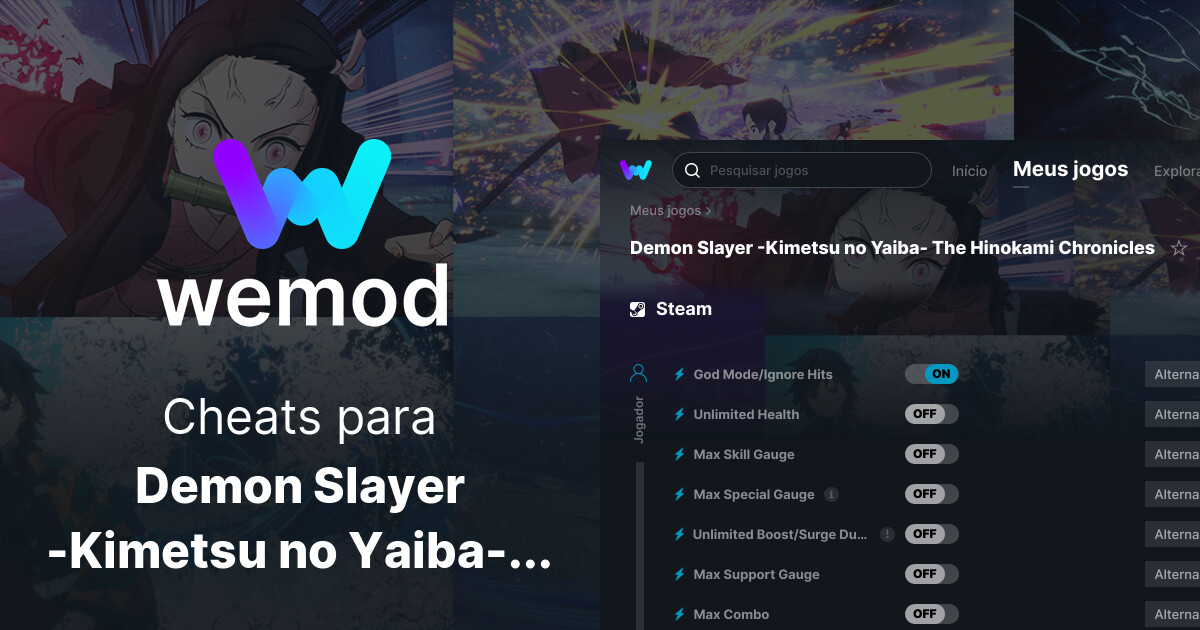 Cheats e Trainers Demon Slayer -Kimetsu no Yaiba- The Hinokami Chronicles para PC - WeMod