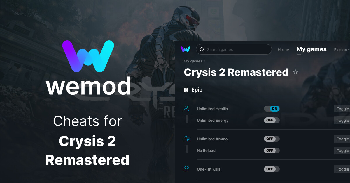 Crysis 2 Remastered Cheats and Trainers for PC - WeMod