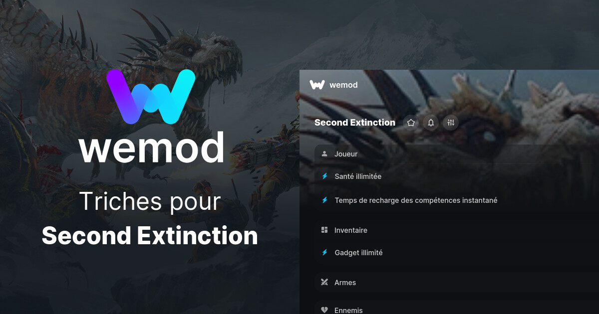 Cheats et trainers pour Second Extinction sur PC | WeMod