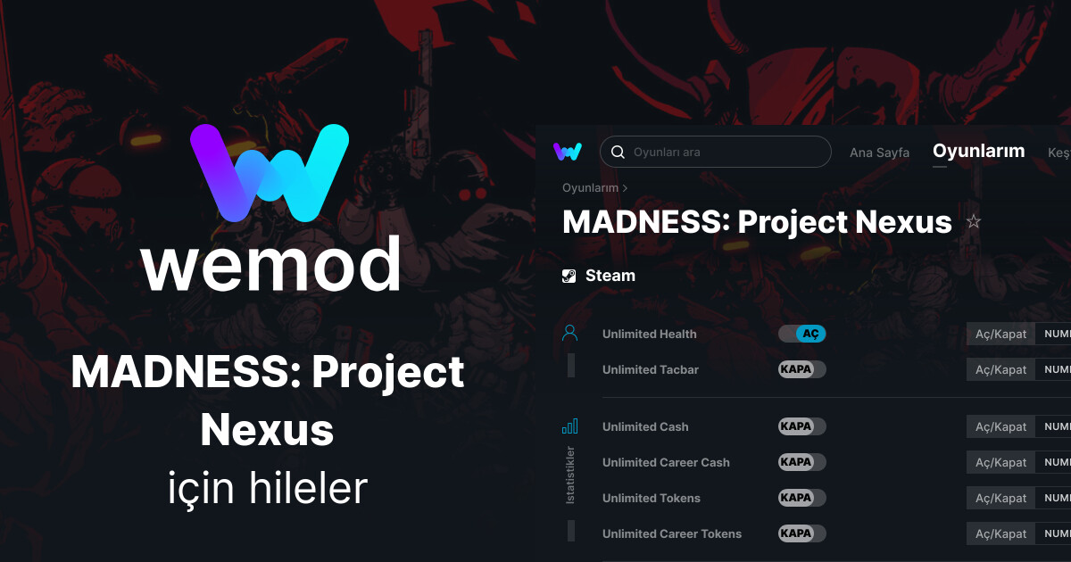 PC içinMADNESS: Project Nexus Hileler ve Öğreticiler | WeMod