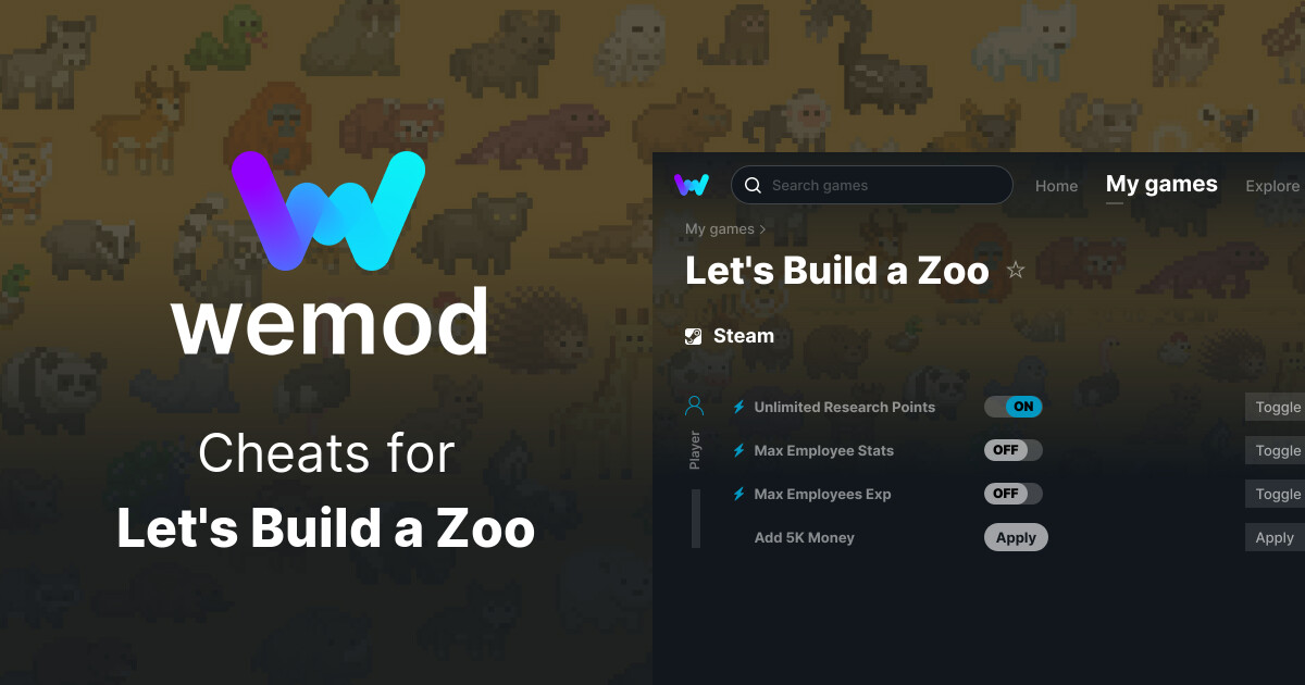 Let's Build a Zoo Cheats and Trainers for PC - WeMod