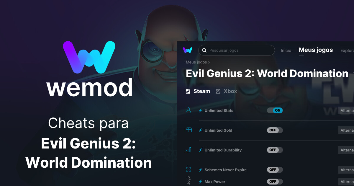 Conquistas para Evil Genius 2: World Domination na Steam - WeMod
