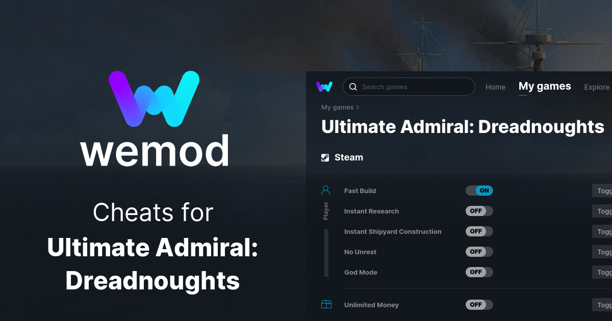 Ultimate Admiral: Dreadnoughts Cheats & Trainers for PC | WeMod