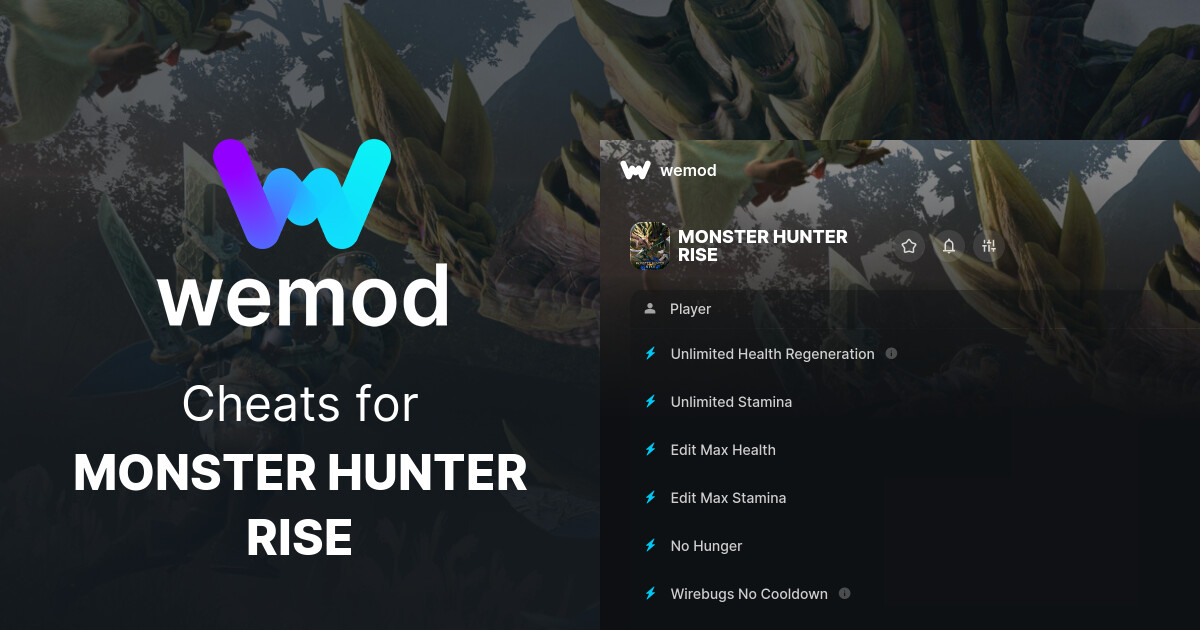 MONSTER HUNTER RISE Cheats & Trainers for PC | WeMod