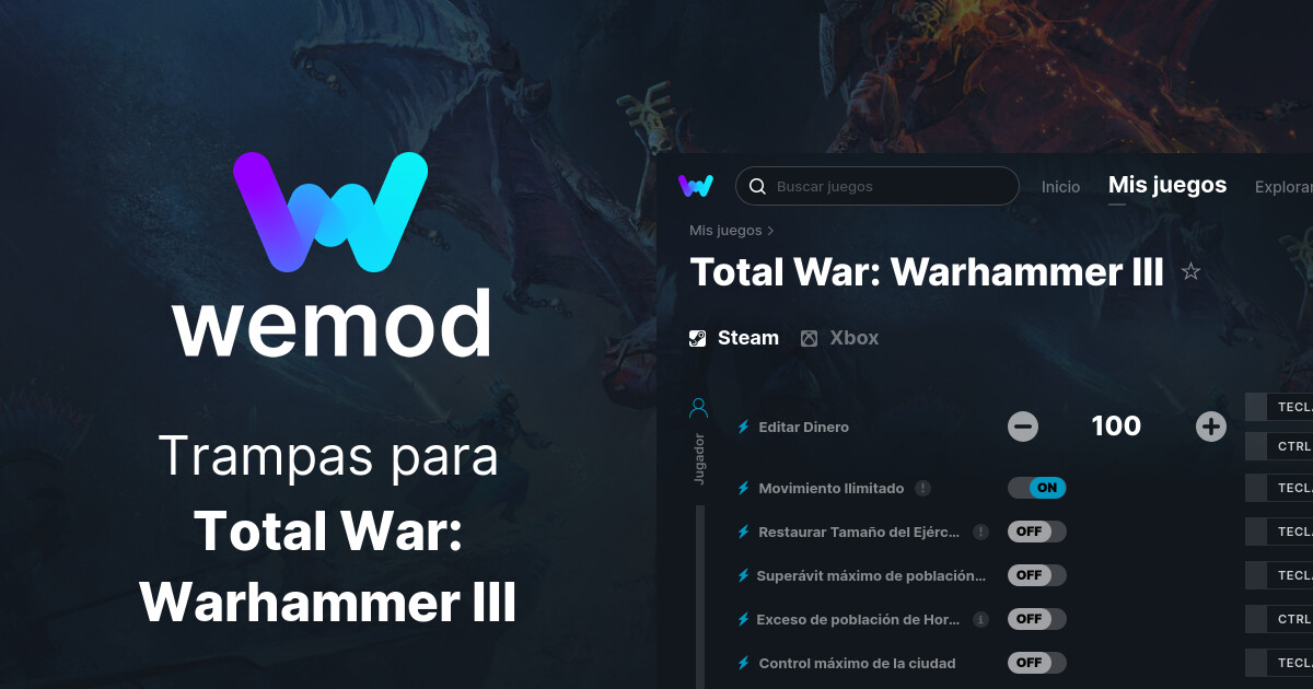 Trampas y Trainers de Total War: Warhammer III para PC | WeMod